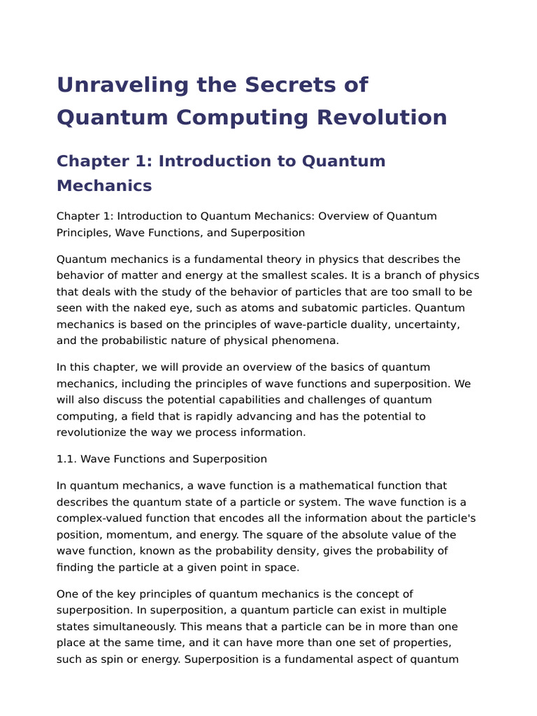 Unraveling The Secrets of Quantum Computing Revolution | PDF | Quantum ...