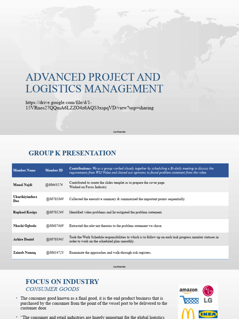 Advanced - Project - and - Logistics - Management - Group K Presentation - Last Update | PDF ...