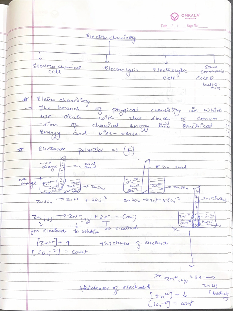 Electro Chem Notes Starting | PDF