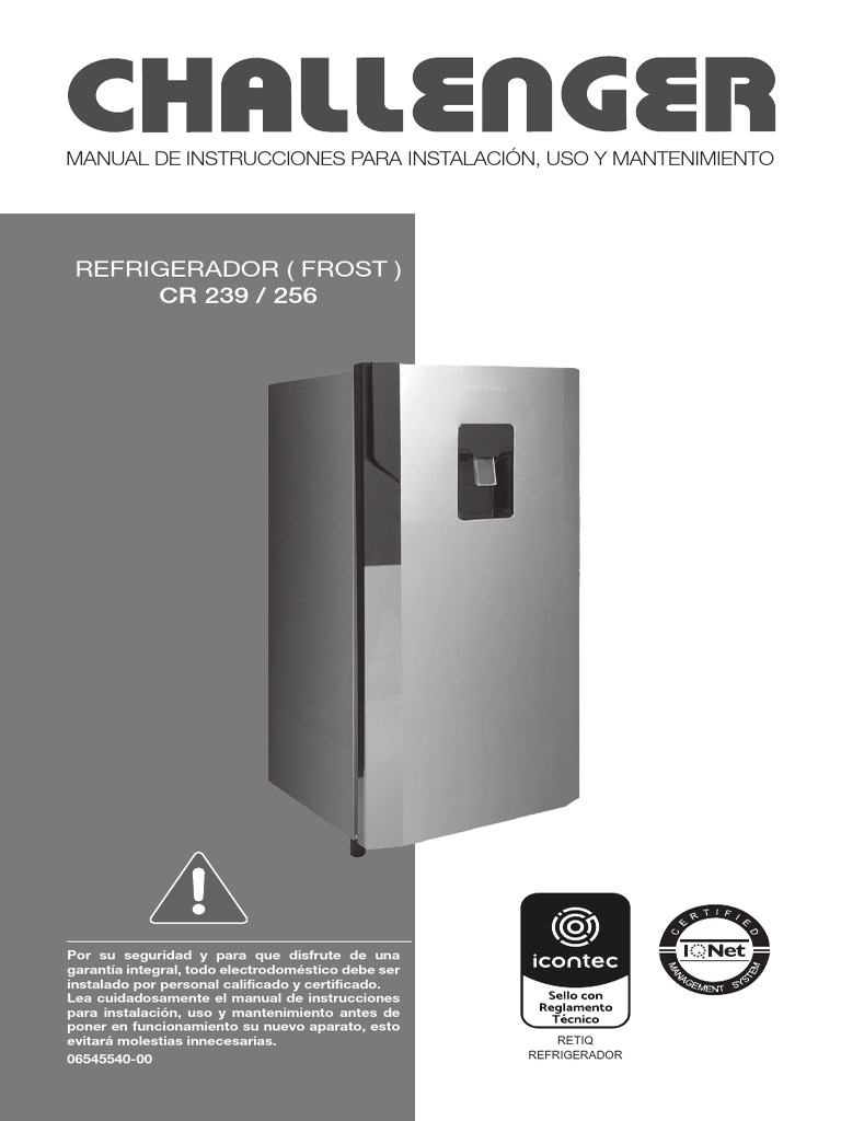 Manual de La Nevera | PDF | Refrigerador | Agua