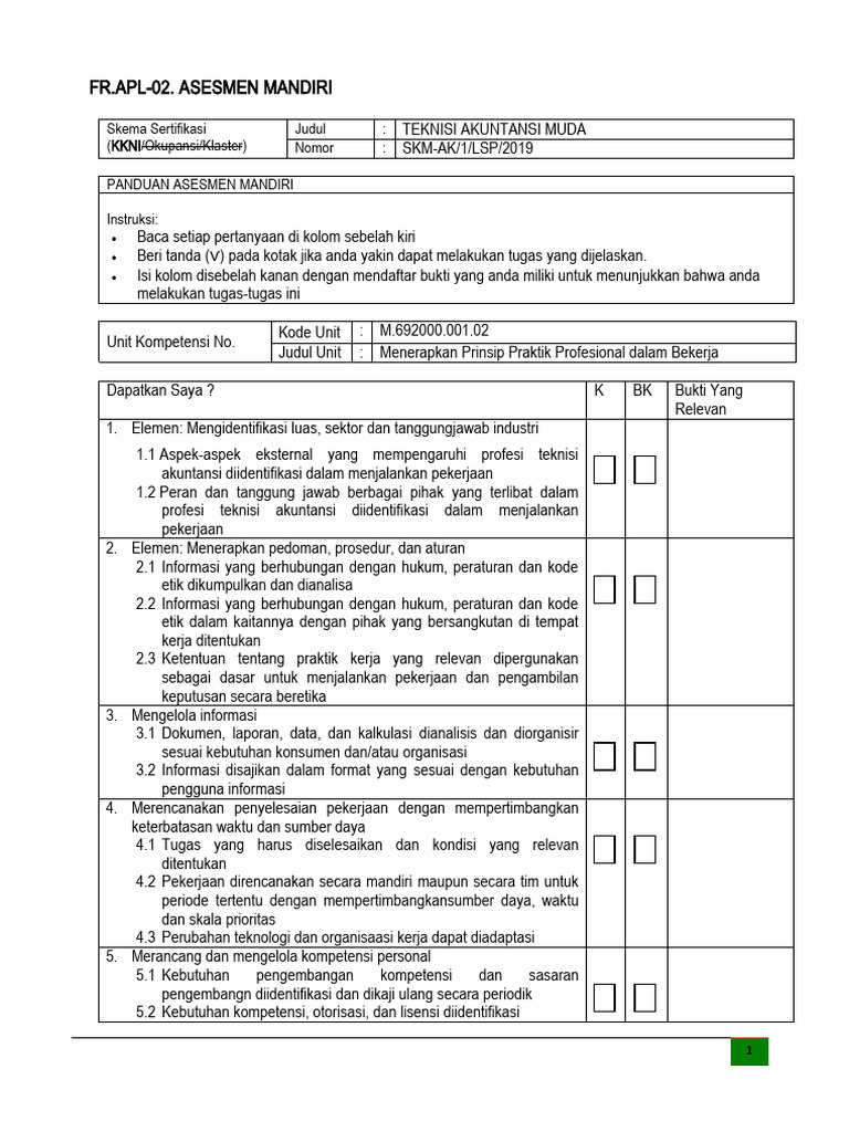 Apl-02 - Teknisi Akuntansi Muda | PDF | Teknologi & Rekayasa