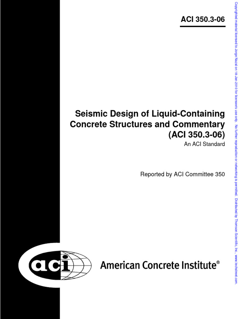 ACI 350.3-06 Seismic Design of Liquid-Containing Concrete Structures ...