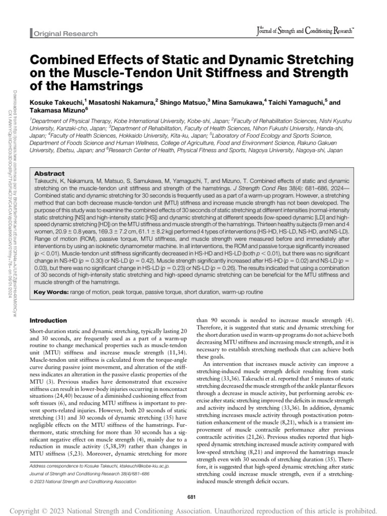 Combined Effects of Static and Dynamic Stretching.7 | PDF | Anatomical Terms Of Motion ...
