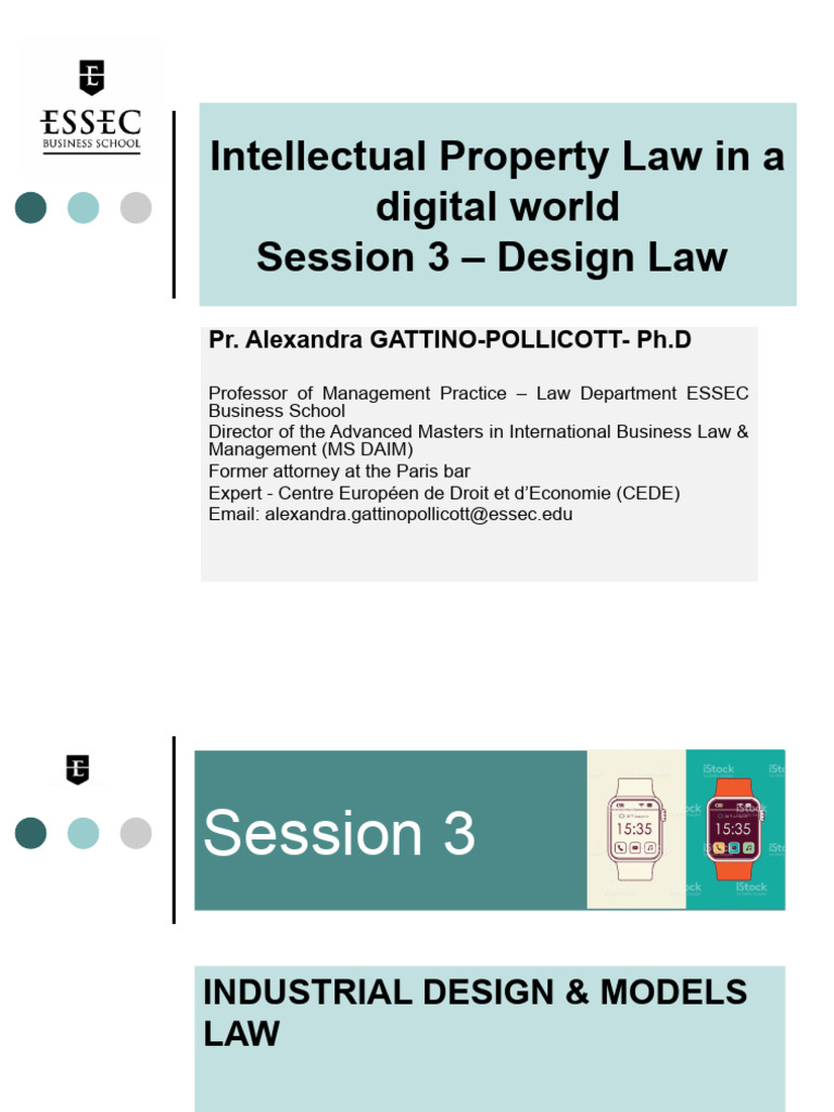 Session 3 Design and Model Law | PDF | 3 D Computer Graphics | Trademark