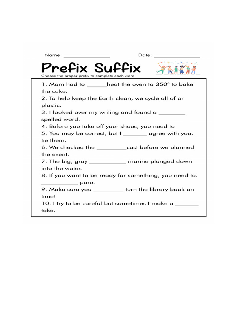 Prefix Suffix Worksheets 2nd Grade 448585.Jpg | PDF