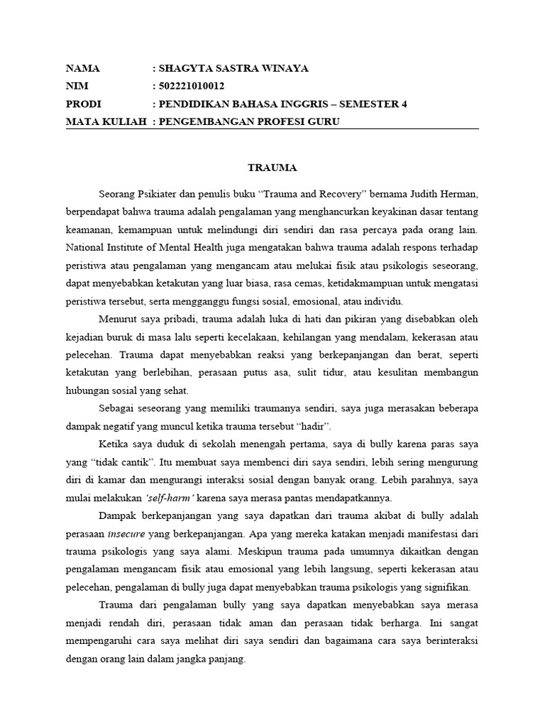 Chaca - Trauma | PDF | Gaya Hidup