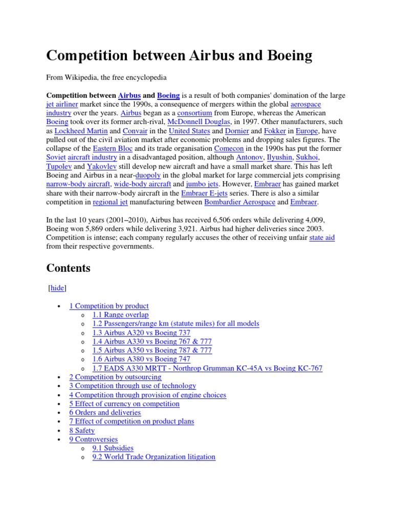 Competition Between Airbus and Boeing | PDF | Airbus | Boeing