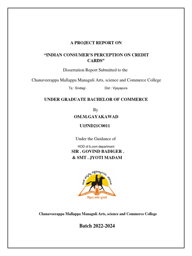 Omg Project Report Final File | PDF | Credit Card | Banks