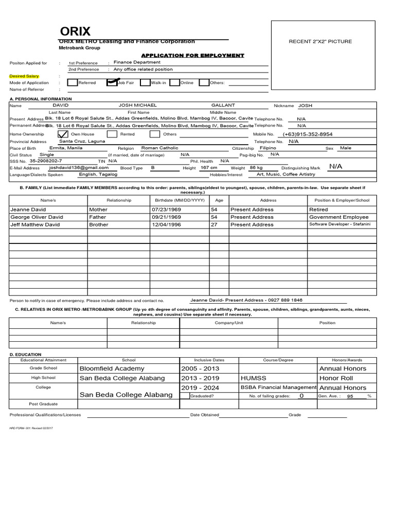 Omlf Application Form Front 111021 | PDF | Kinship And Descent | Family