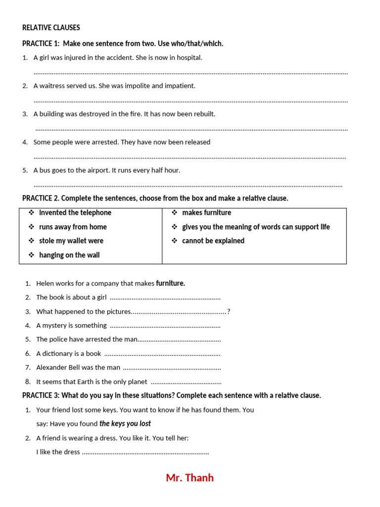 Reative Clauses | PDF