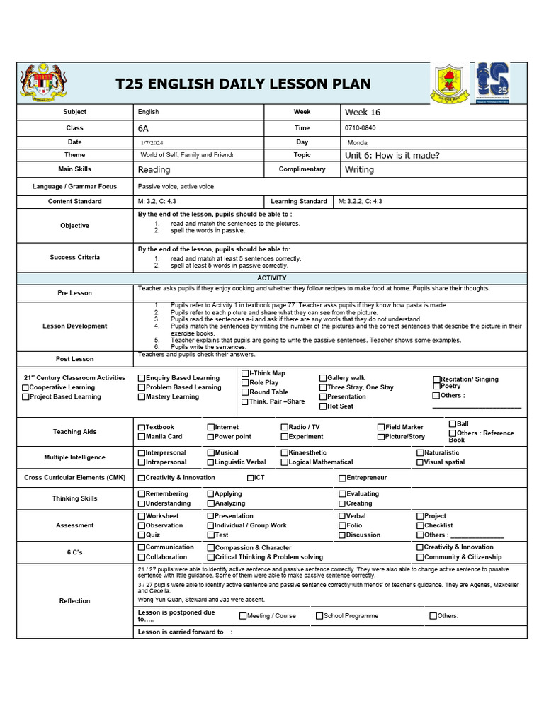 Year 6 Lesson Plan 5 Pdf Teachers Project Based Learning