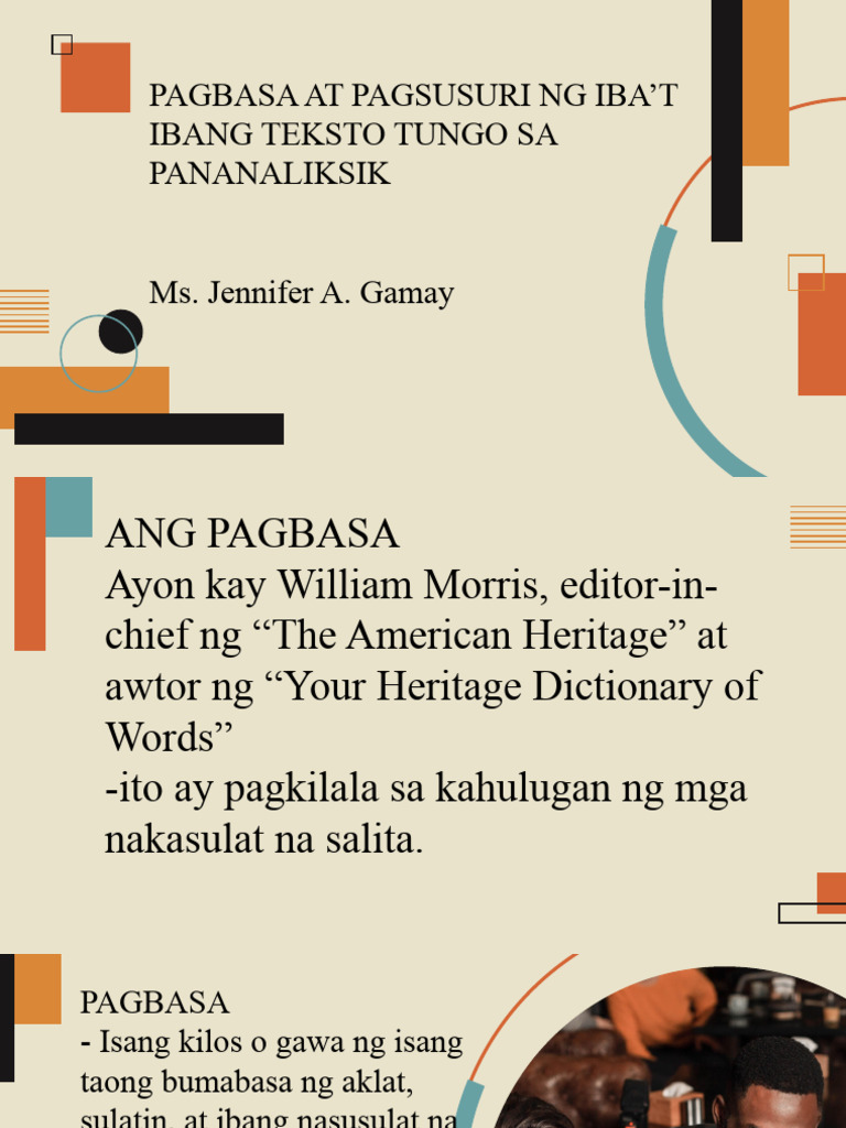 Pagbasa Aralin 1 2 | PDF