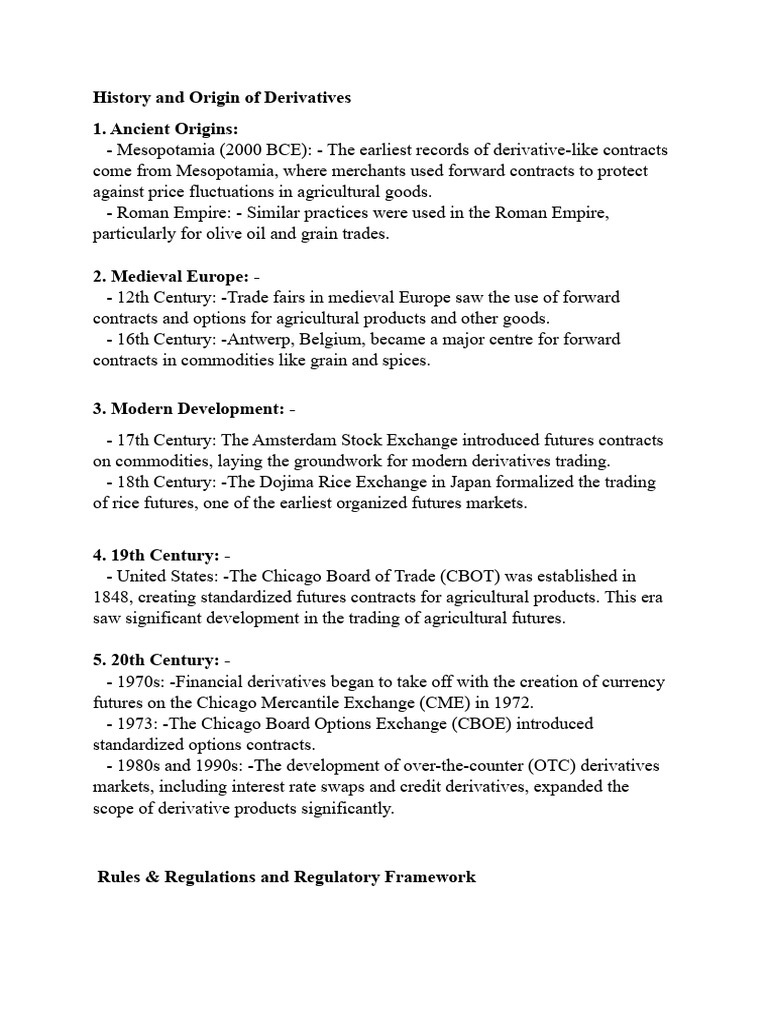 History and Origin of Derivatives Assignments | PDF | Derivative ...