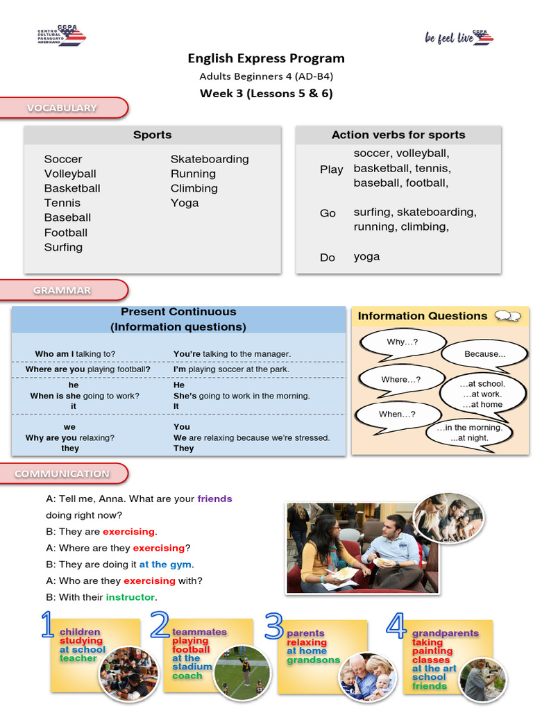 English Express - Adult Beginners 4 - Week 3 | PDF | Linguistics