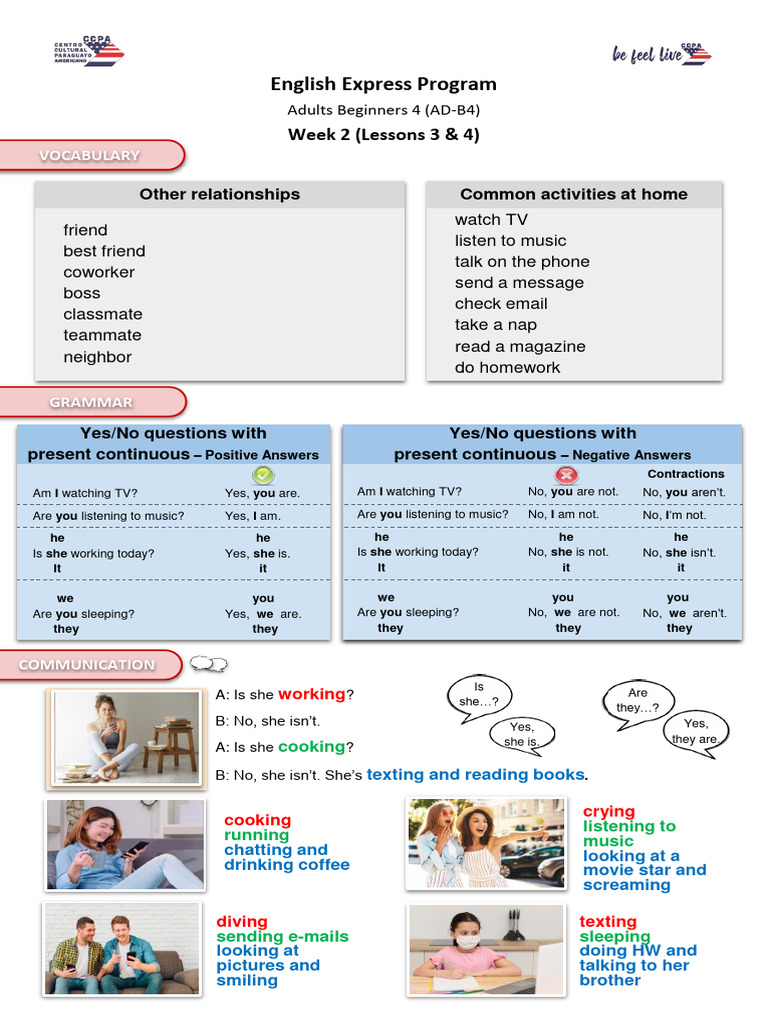 Beginners 4 - Week 2 | PDF