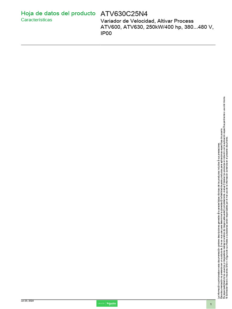 Hoja de Datos ATV630C22N4 y ATV630C25N4 | PDF | Relé | Ingenieria Eléctrica