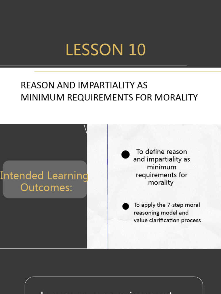 LESSON 11 Reason and Impartiality | PDF