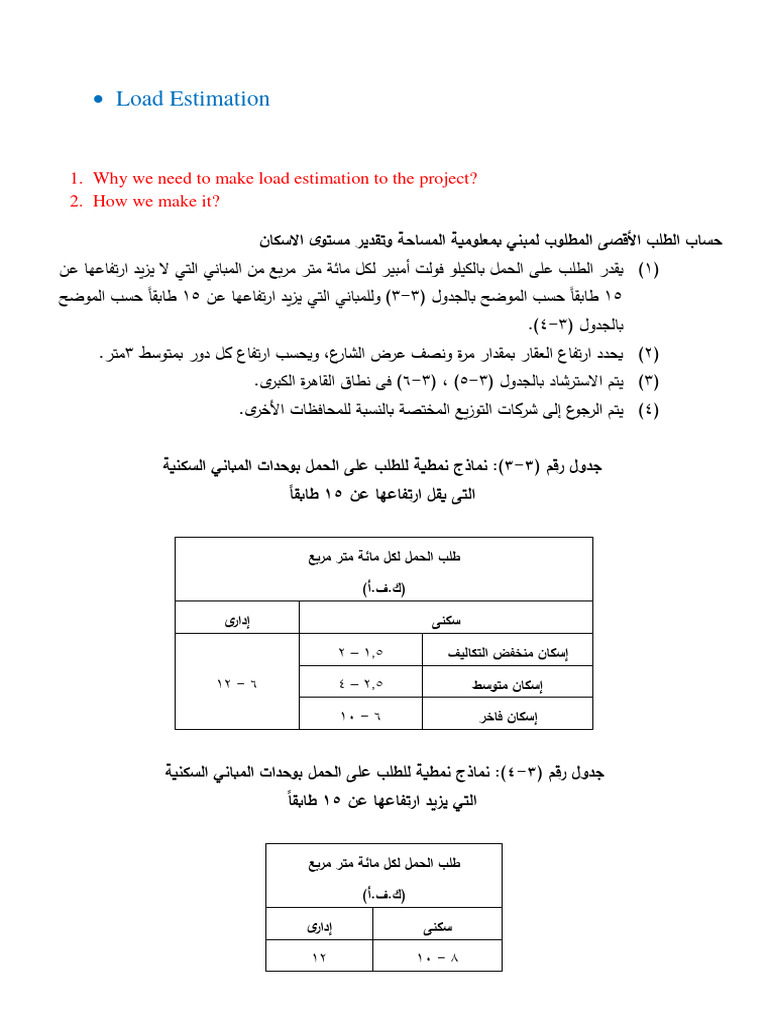 Load Estimation | PDF