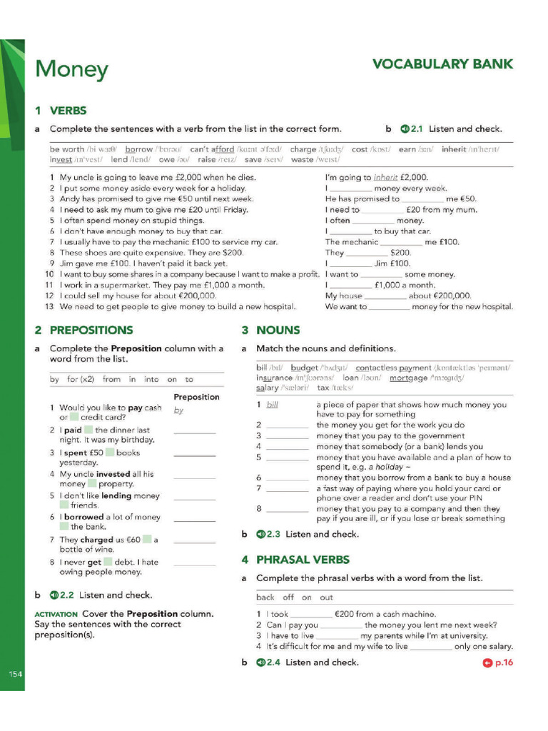 Vocabulary Bank Money | PDF