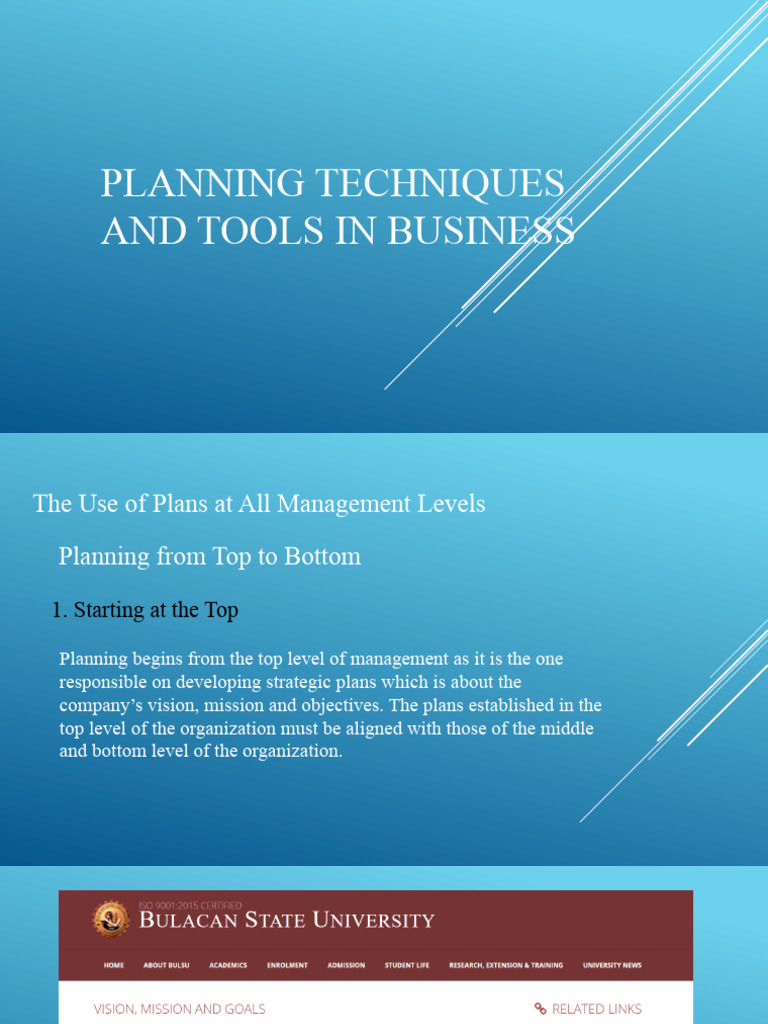 Module 6 Planning Techniques and Tools in Business | PDF | Goal ...
