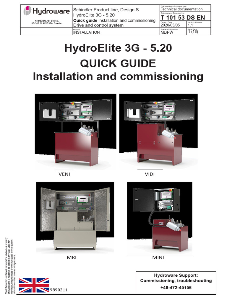 HydroElite 3G Installation Guide | PDF | Elevator | Fuse (Electrical)