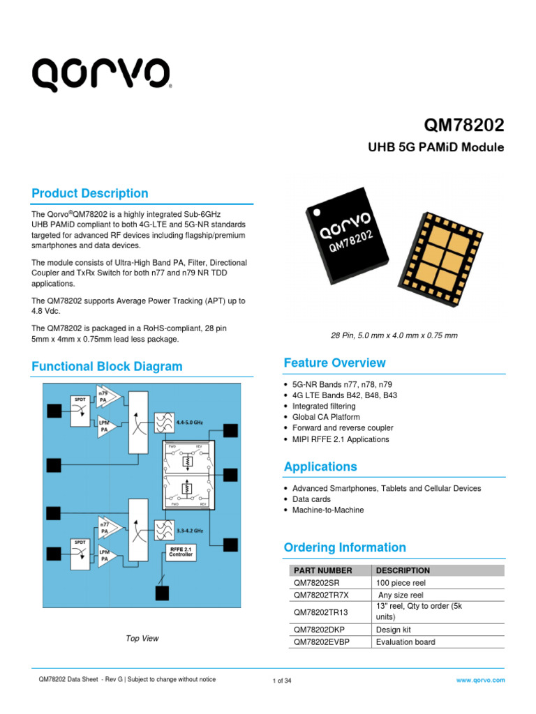 QM78202 Data Sheet | PDF | Lte (Telecommunication) | 4 G