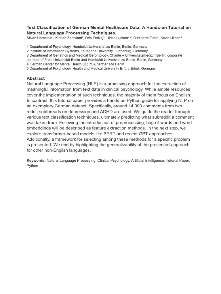 NLP Tutorial 2024 | PDF | Statistical Classification | Receiver ...