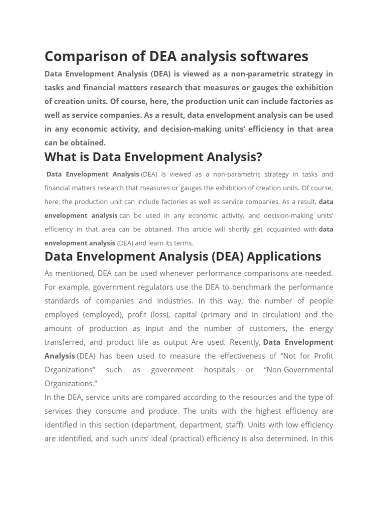 DEA Definition | PDF | Business Economics | Business