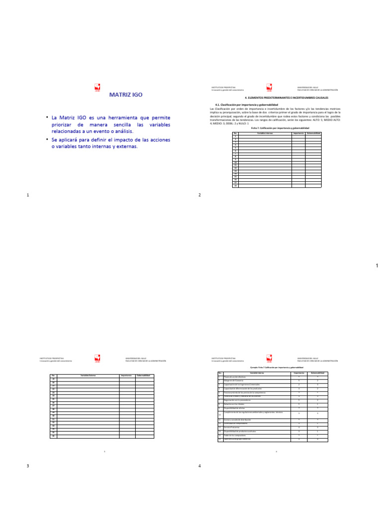 Herramienta Matriz IGO para Análisis Estratégico | PDF | Business | Marketing