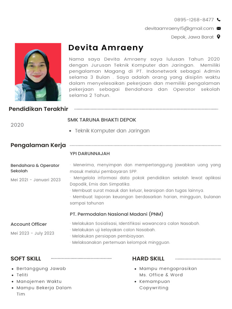 CV Devita Amraeny | PDF