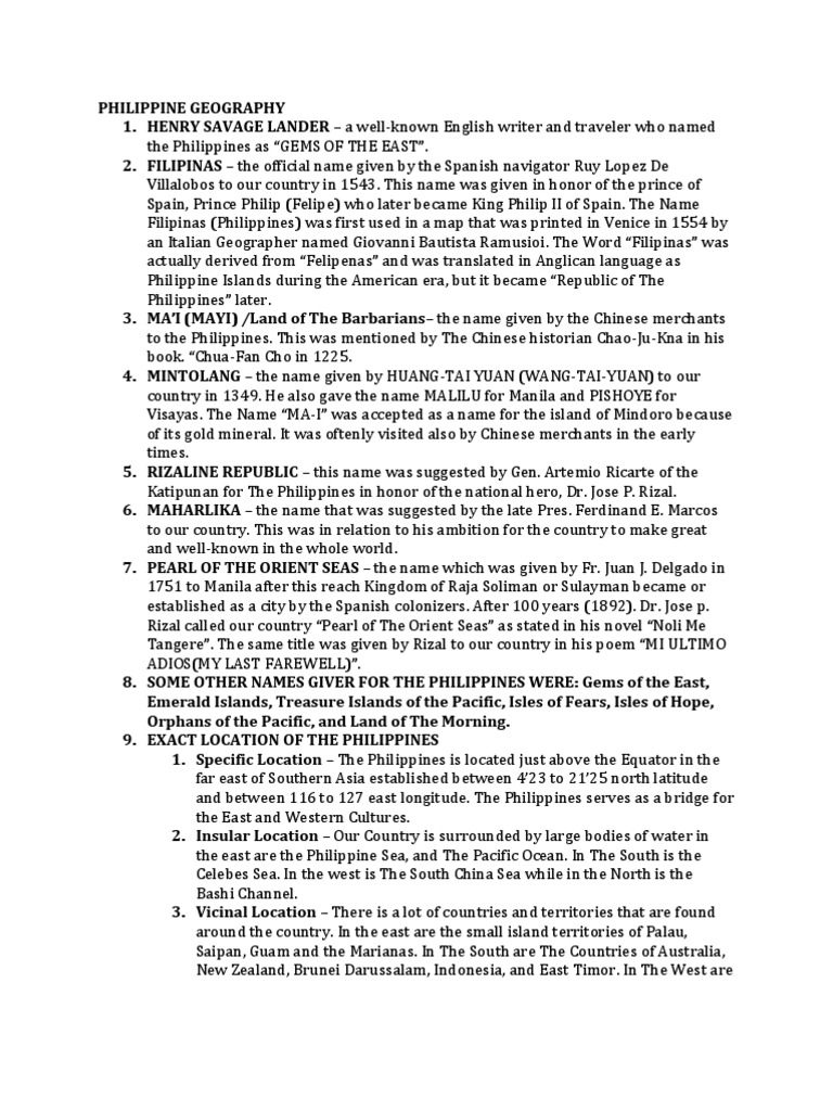 Philippine Geography | PDF | Luzon | Mindanao