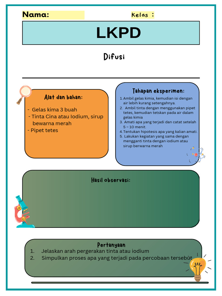 LKPD Biologi Xi, Difusi Dan Osmosis | PDF
