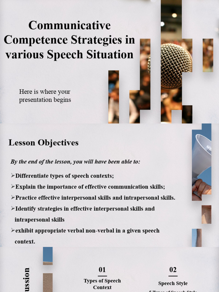 Oral Com - Lesson 3 Communicative Competence Strategies in Various ...