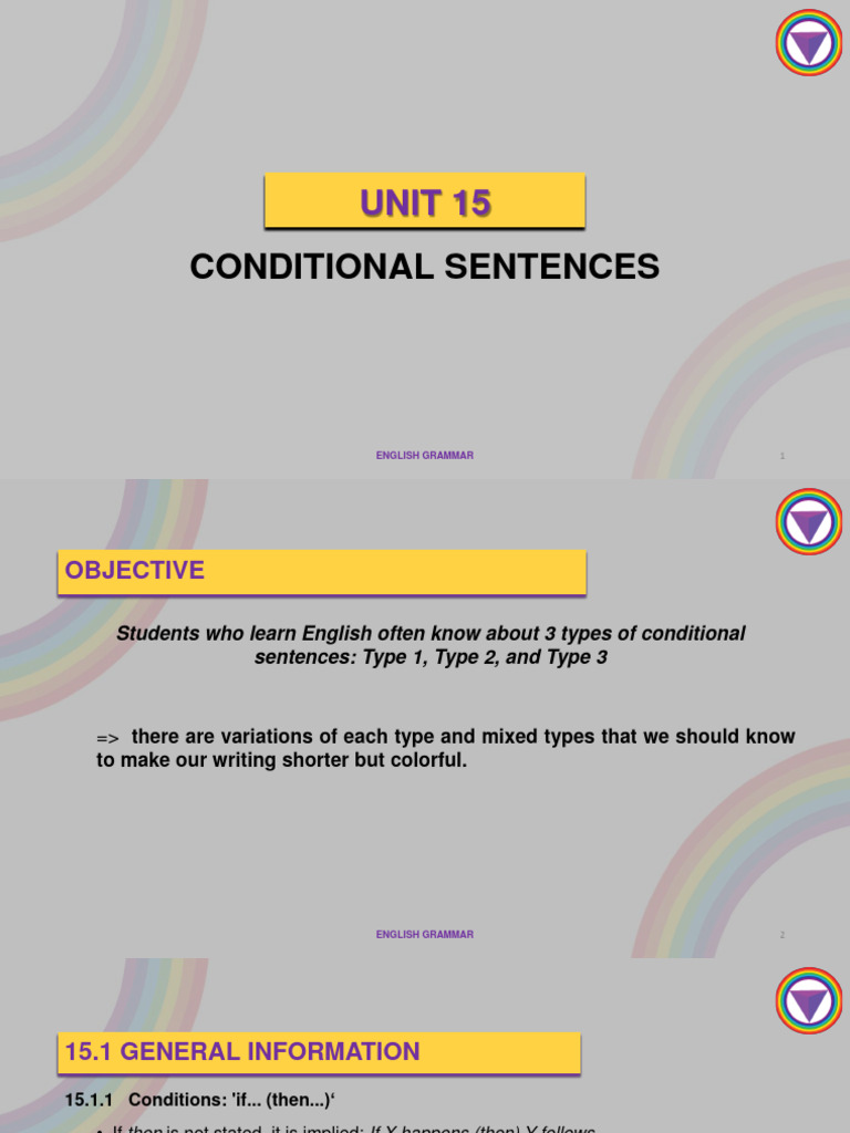 Unit 15 - Conditional Sentences | PDF | English Grammar | Language Mechanics