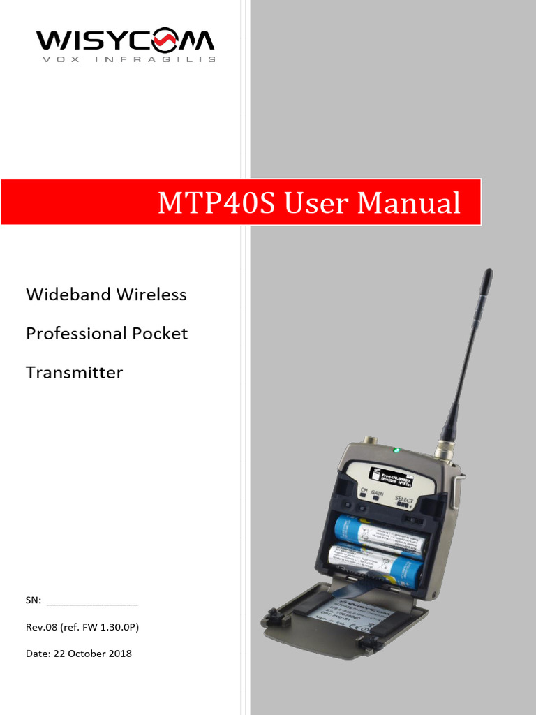 Wisycom MTP40S-en-u09-A5 | PDF | Computing | Telecommunications Engineering