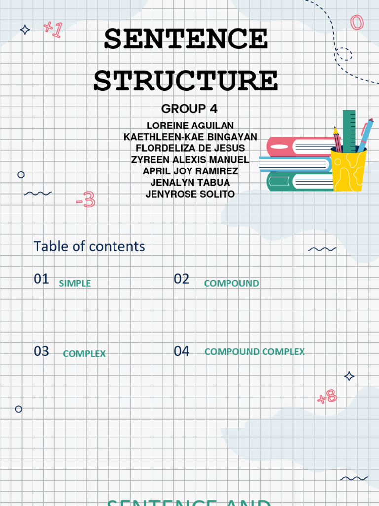 Sentence - Structure (Group 4) | PDF | Verb | Subject (Grammar)