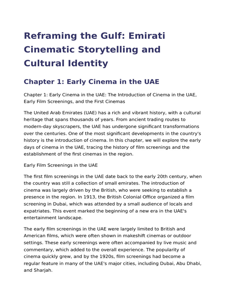 Reframing The Gulf - Emirati Cinematic Storytelling and Cultural ...