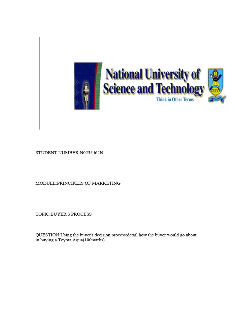 David T Mahlangu N0235462N | PDF | Procurement | Behavior