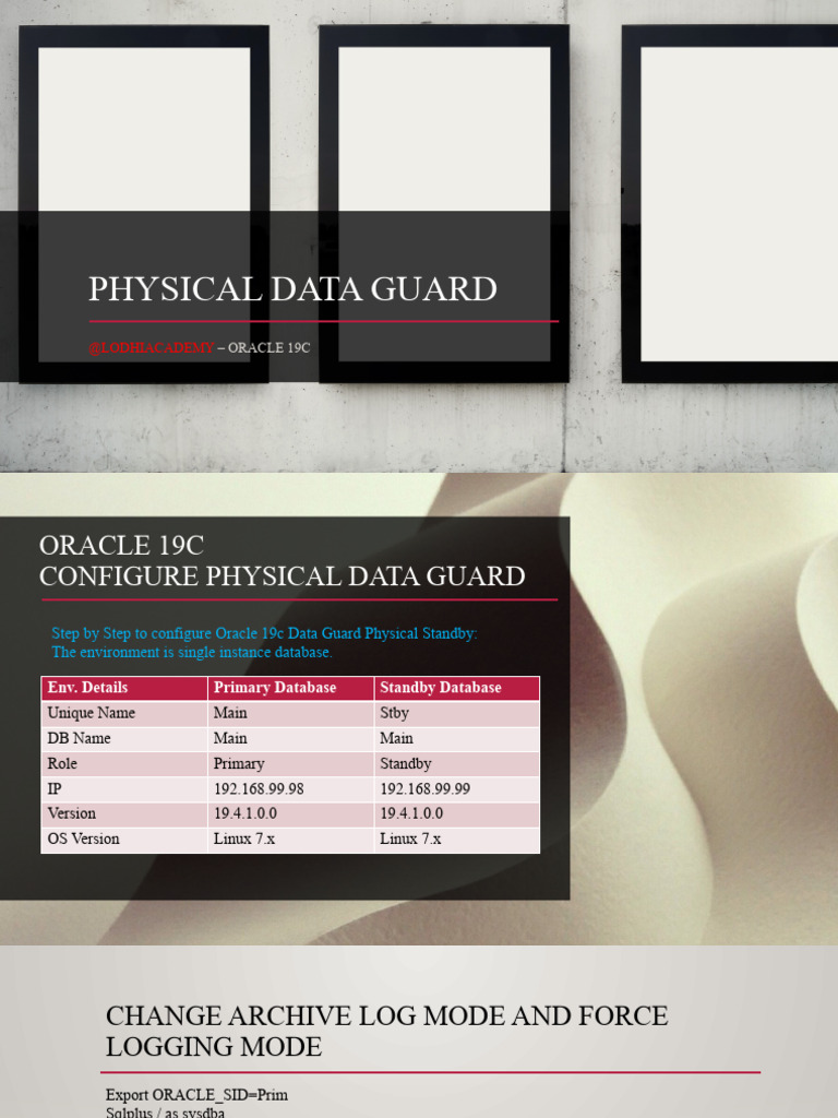 Create Physical Data Guard | PDF | Data Management | Computer Engineering