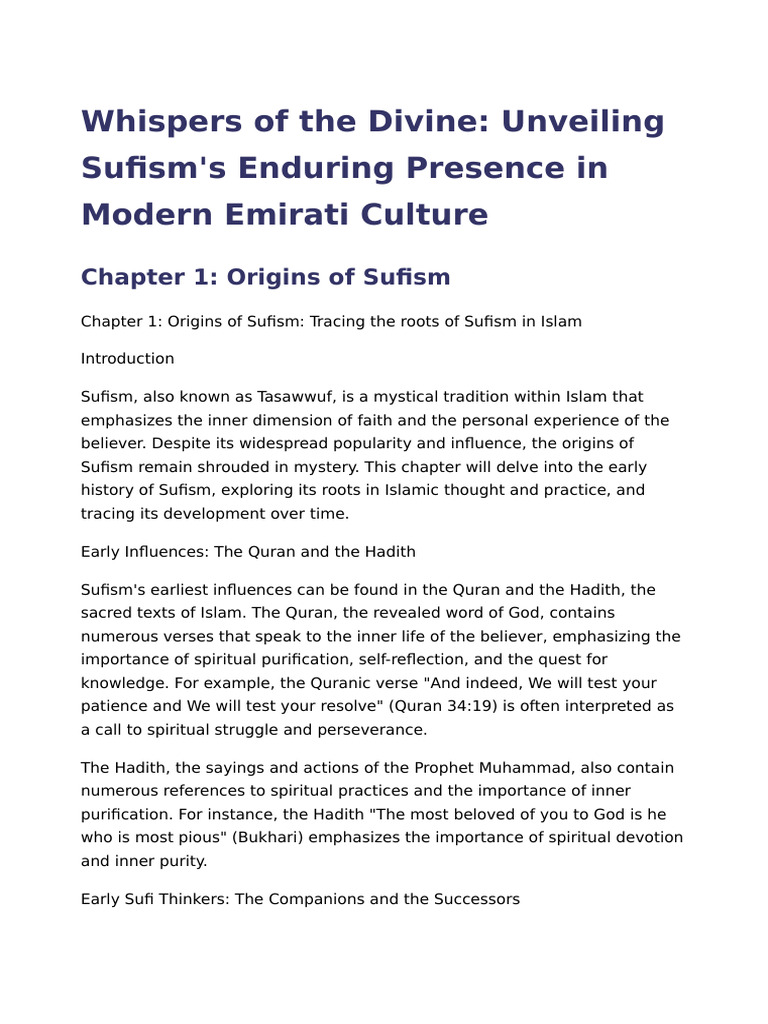 Whispers of The Divine - Unveiling Sufism's Enduring Presence in Modern Emirati Culture | PDF ...