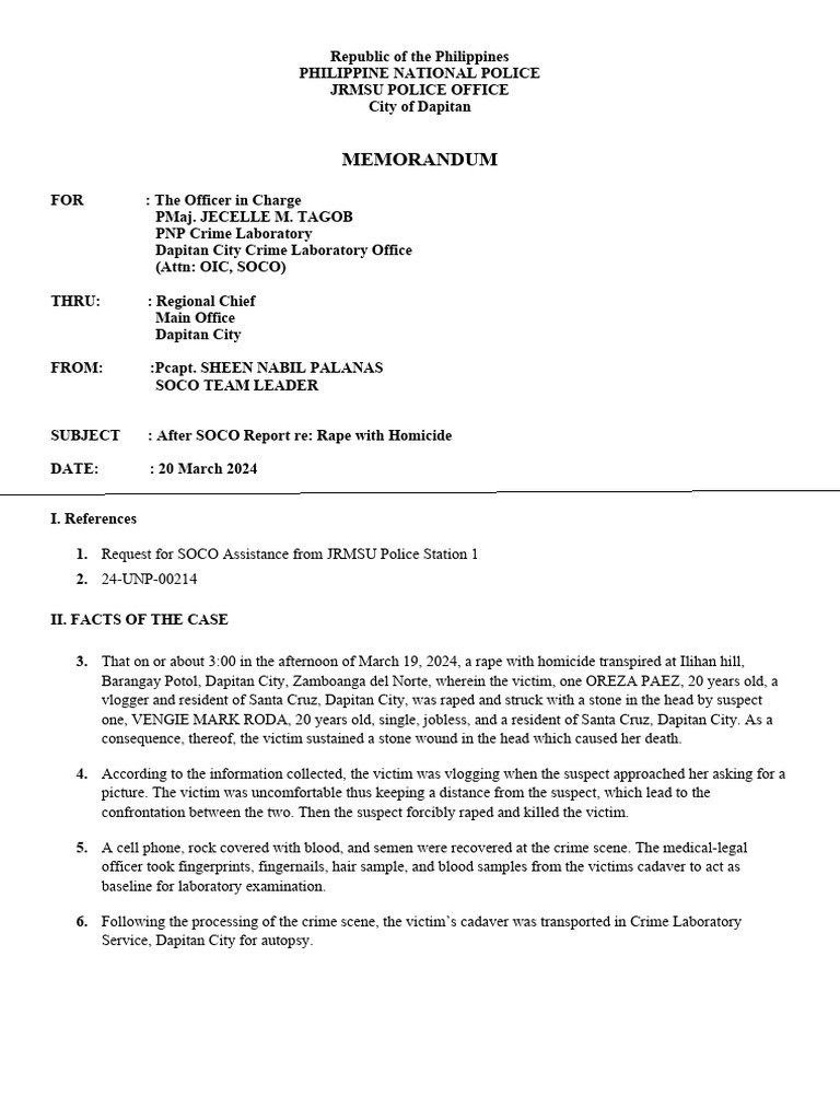 NARRATIVE-REPORT | PDF | Crime Scene | Camera