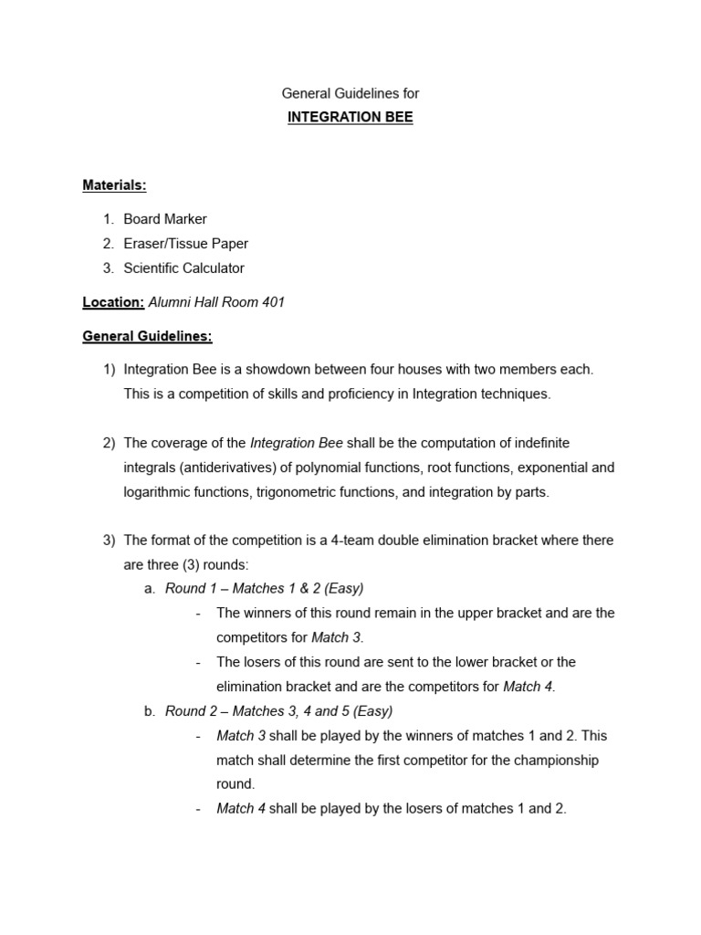 Integ Qbee Gen Guidelines | PDF | Integral | Mathematical Analysis
