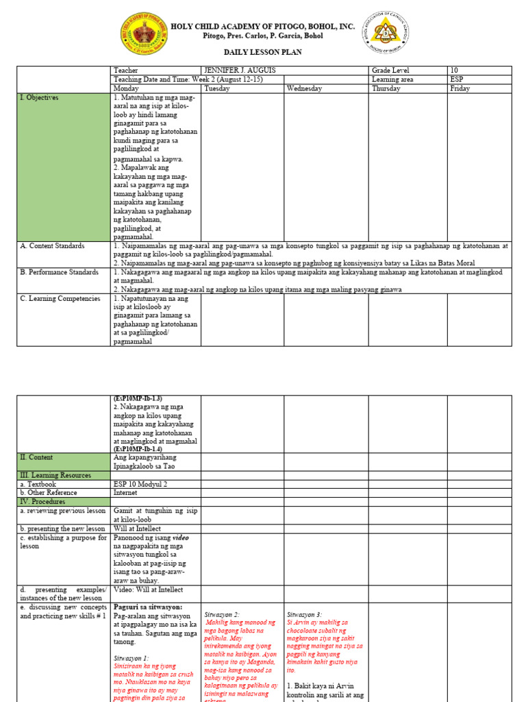 ESP 10 - Week 2 | PDF
