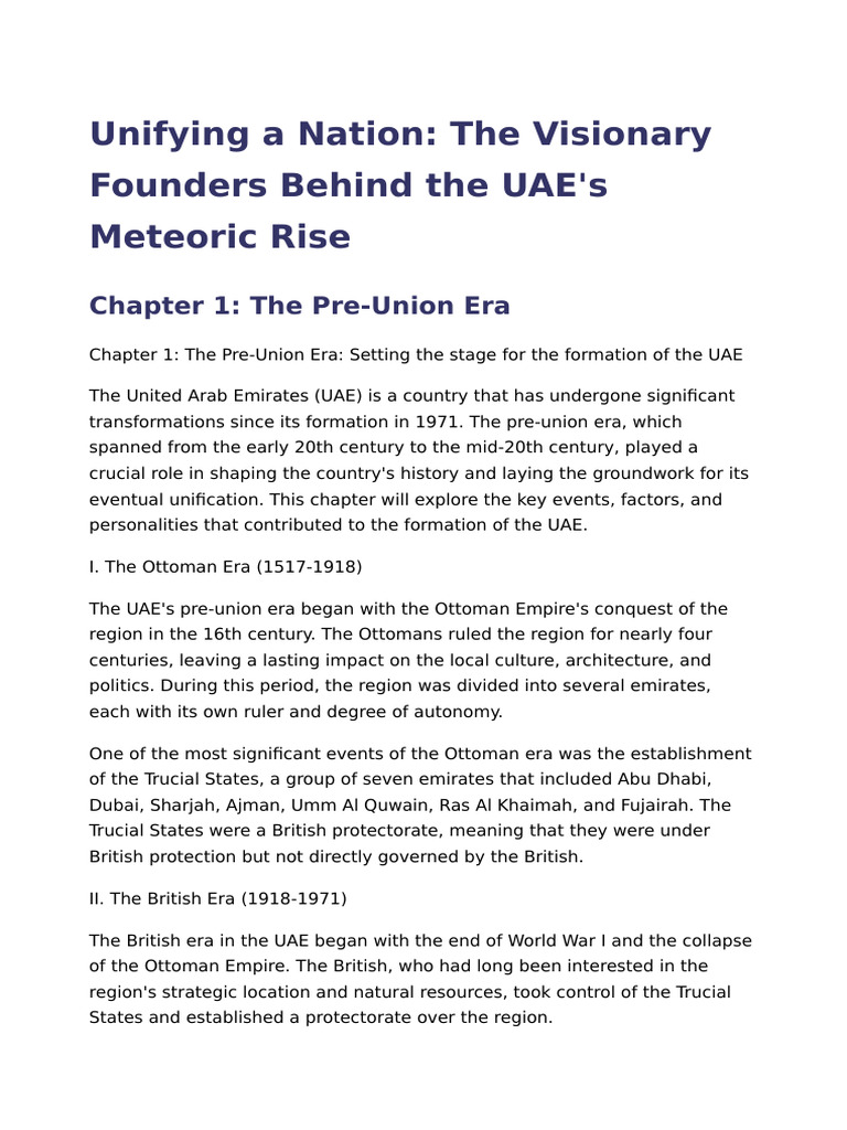 Unifying A Nation - The Visionary Founders Behind The UAE's Meteoric ...