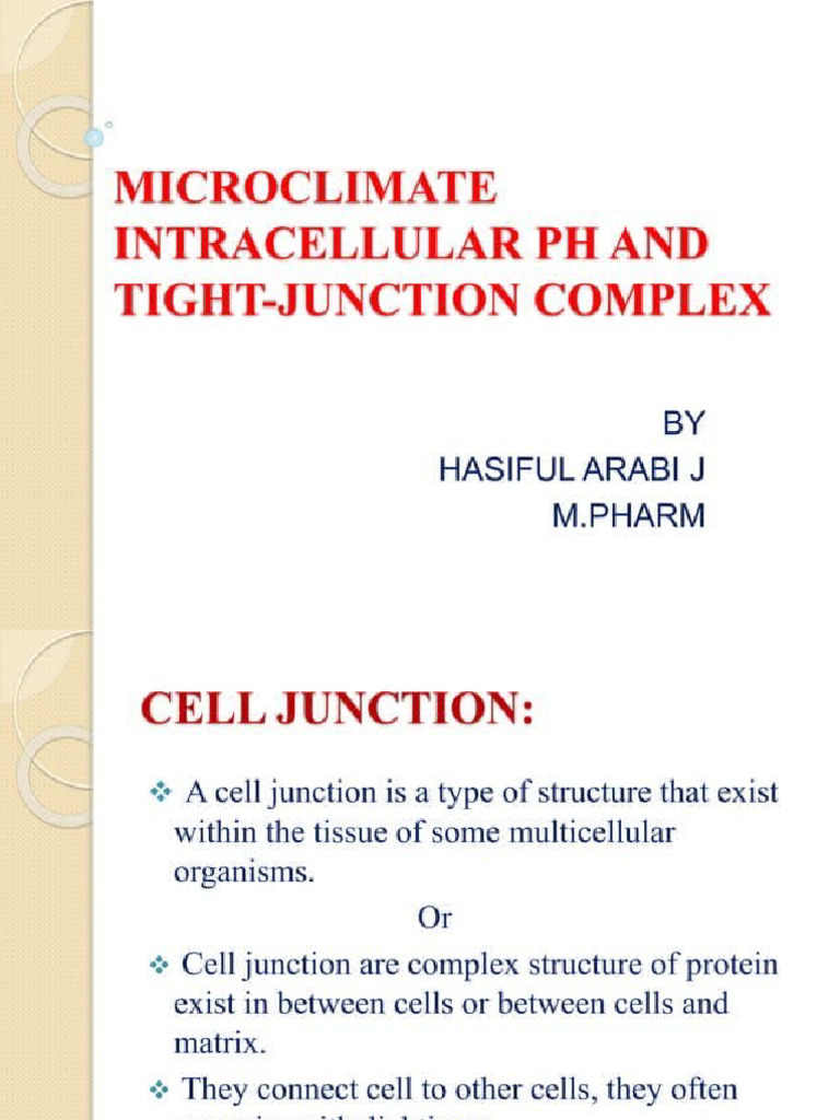 Microclimate PH and Cell Tight Junction - PPTX - 20240609 - 090337 | PDF