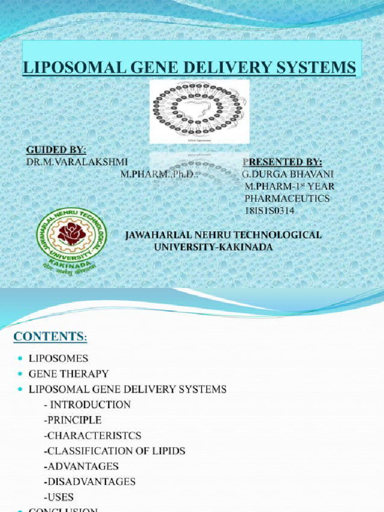 Liposomal Gene Delivery System - 20240611 - 175725 | PDF