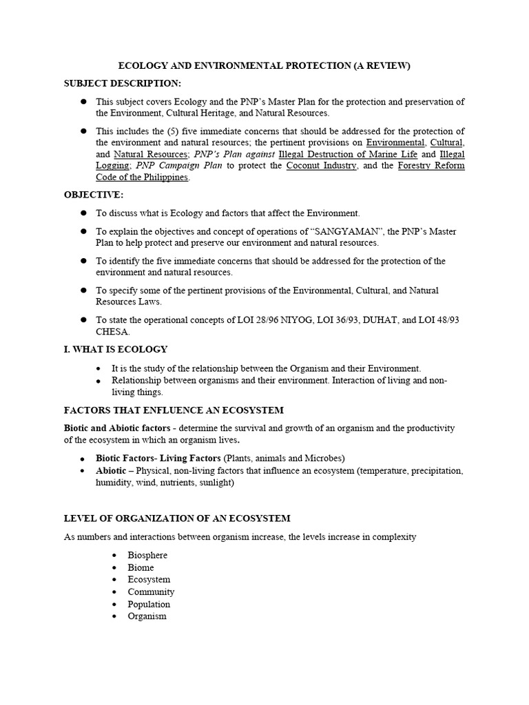 Ecolology and Environmental Protection | PDF | Ecosystem | Waste