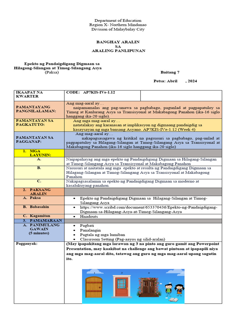Banghay Aralin G7 Q4 Mod 3 | PDF
