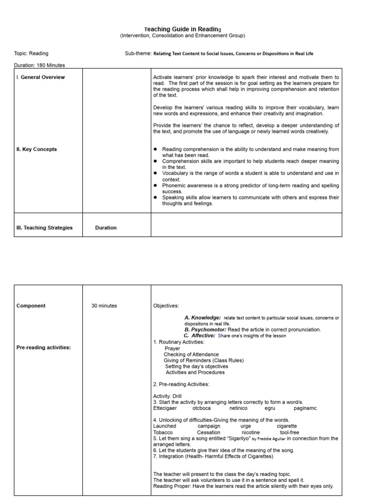 Q3 G9 Week 3 TG Social Issue and Concerns | PDF | Reading Comprehension | Tobacco Smoking