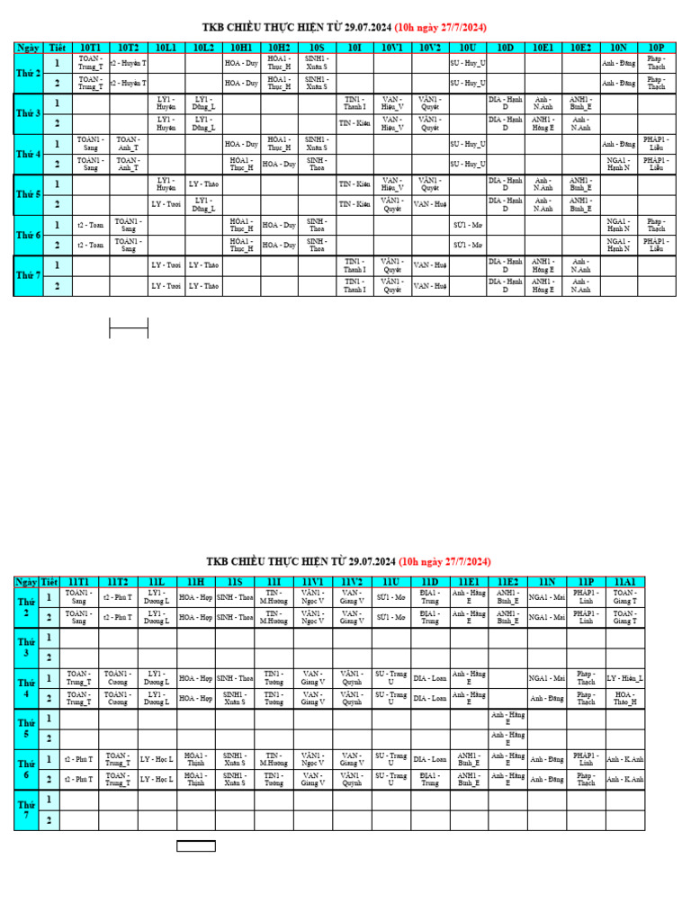 TKB CHIEU 29-07-2024 (10h 27.7.2024) | PDF
